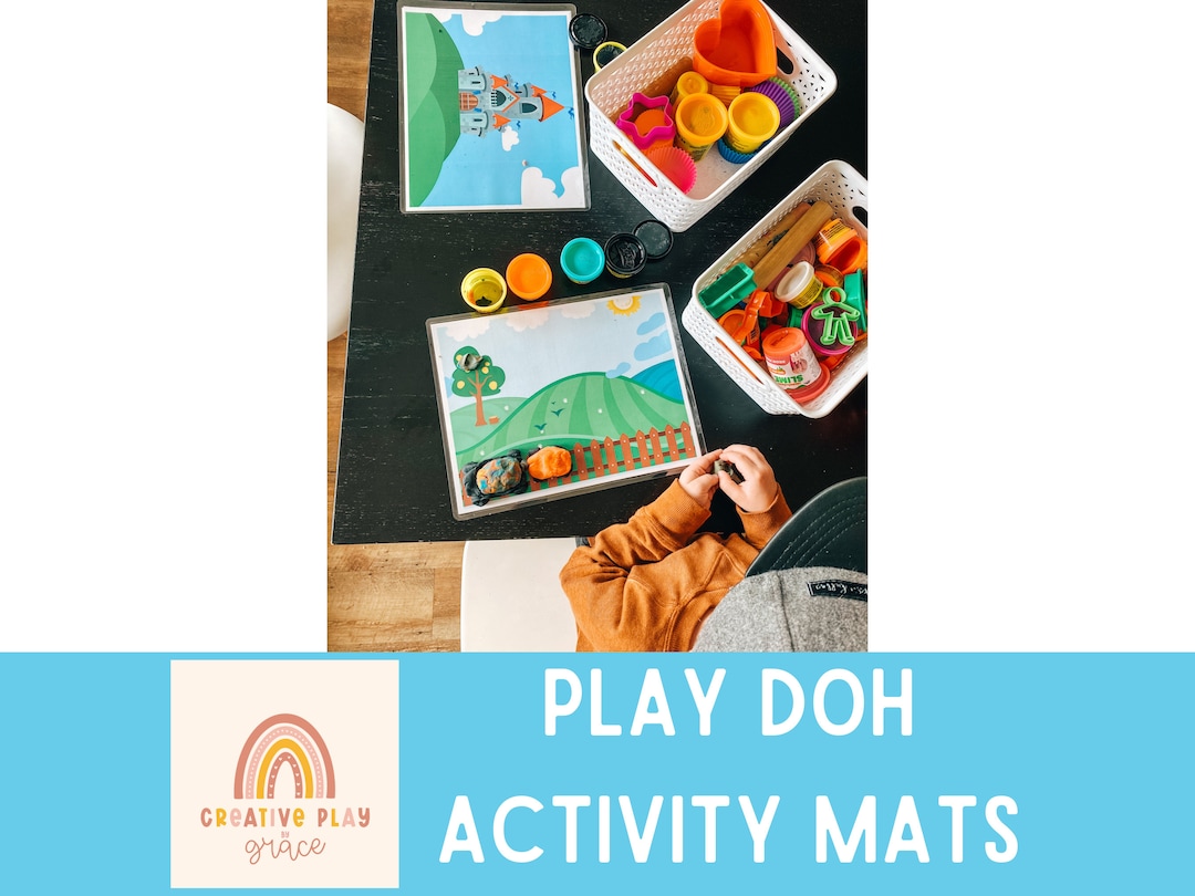 FUN Play Doh Mat/scenes | Visual Cards | Printable Play Doh Activities ...