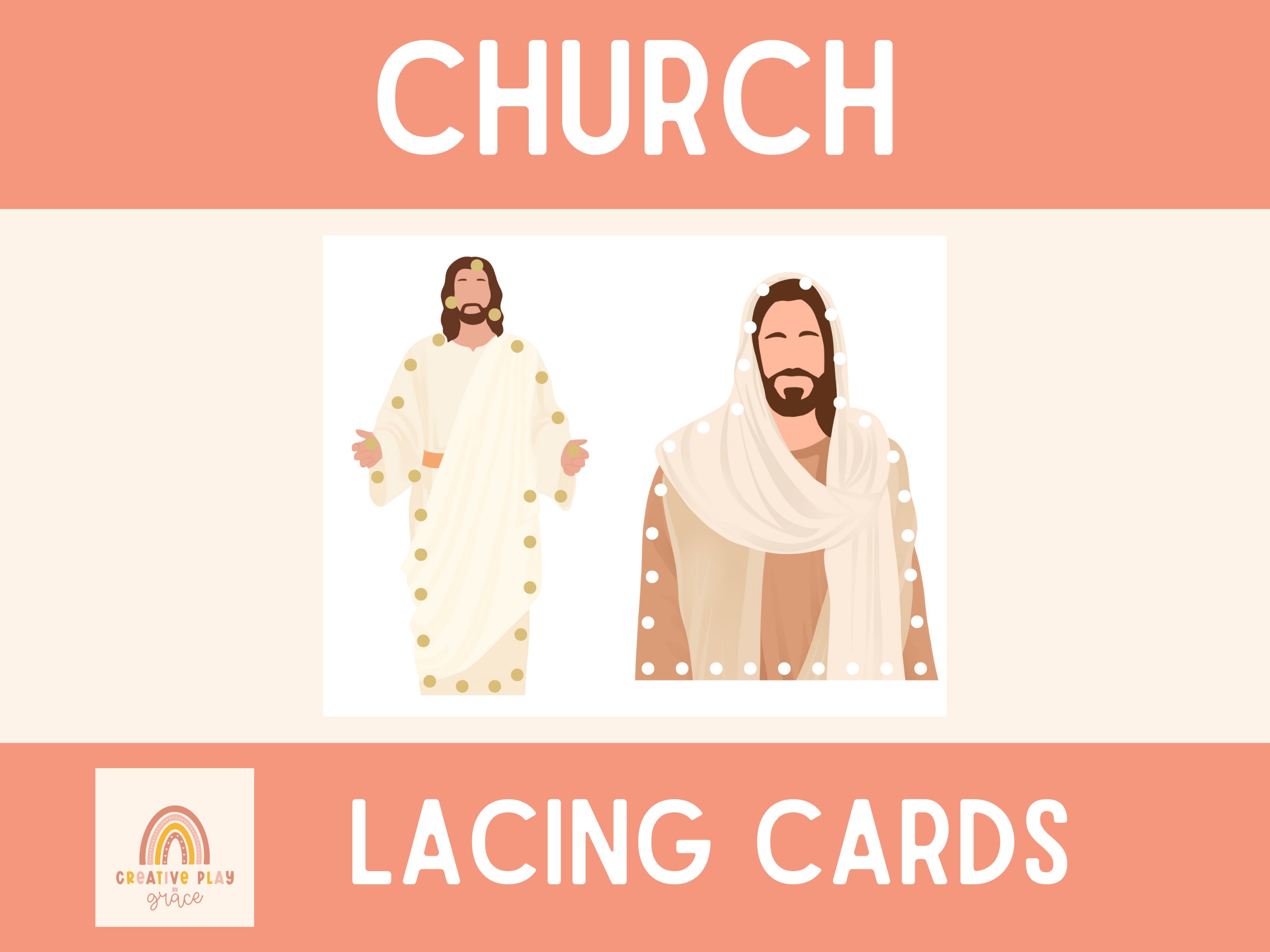 Church LDS Lacing Cards | Gospel Lacing Cards | Tracing Cards | Yarn ...