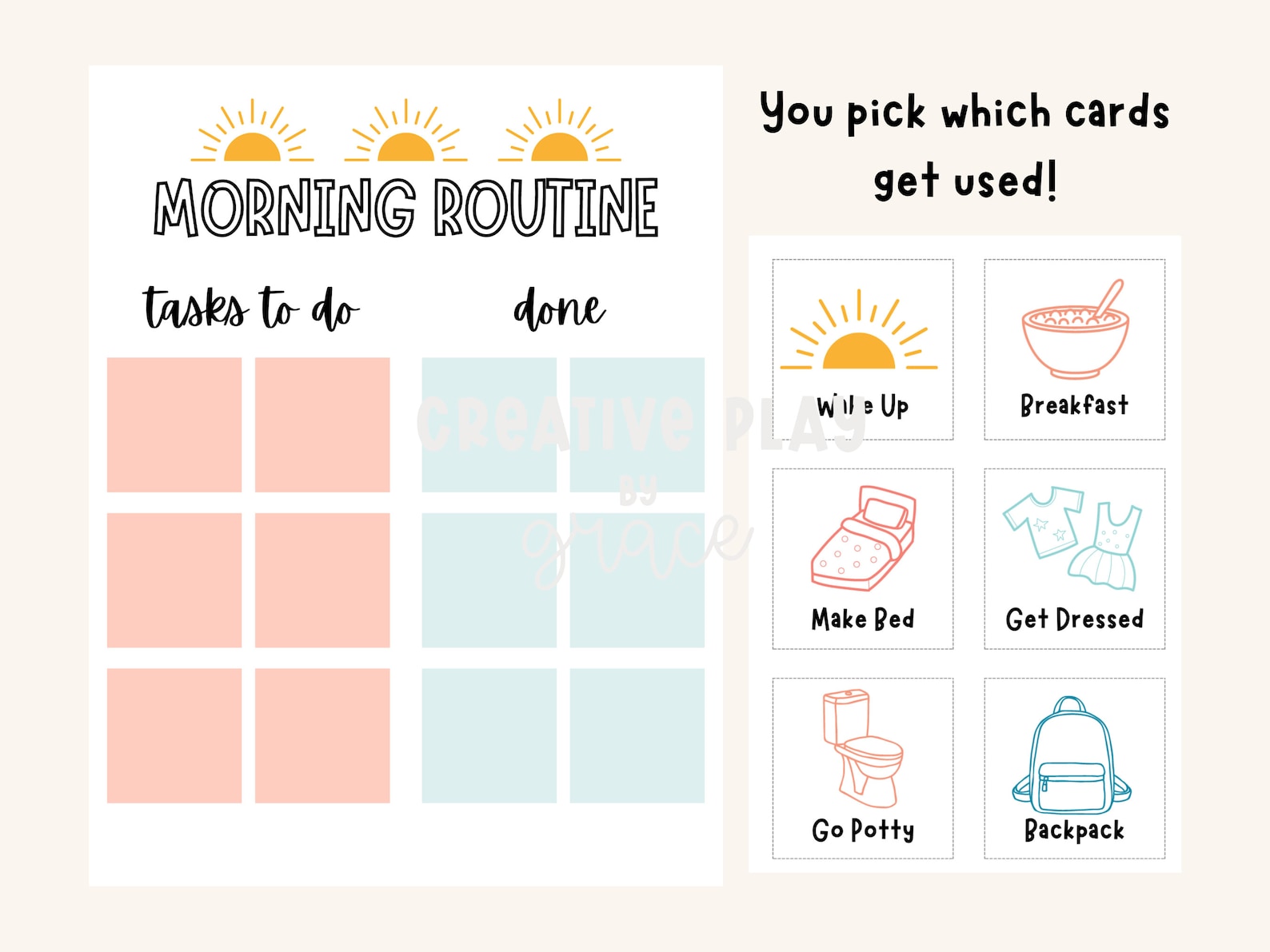 Kids Chore Chart, Velcro Routine Chart, Responsibilities, Kids Chart ...
