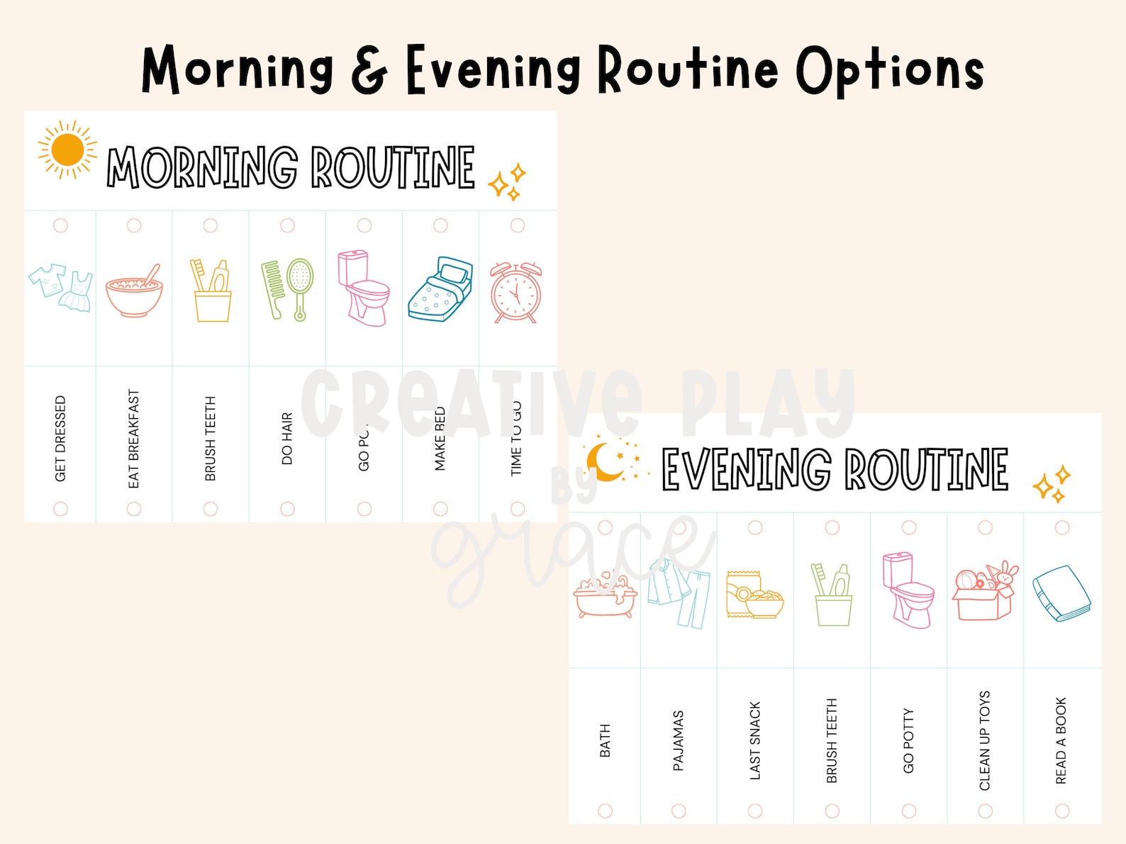 Kids Editable Chore Chart, Routine Chart, Responsibilities, Kids Flip ...