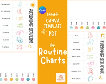 Simple Kids Editable Chore Chart, Routine Chart, Responsibilities, Kids ...