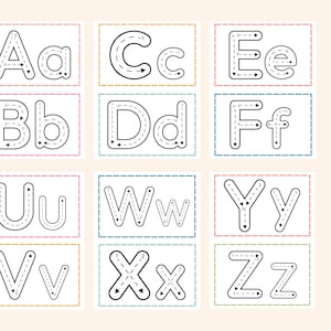 Alphabet Tracing Cards Tracing Letters Montessori Printables Homeschool ...