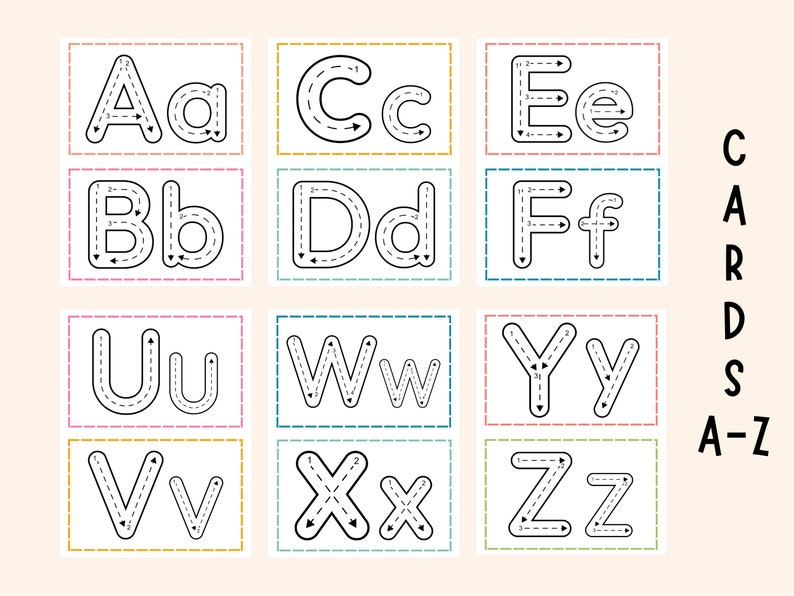 Alphabet Tracing Cards | Tracing Letters | Montessori Printables ...
