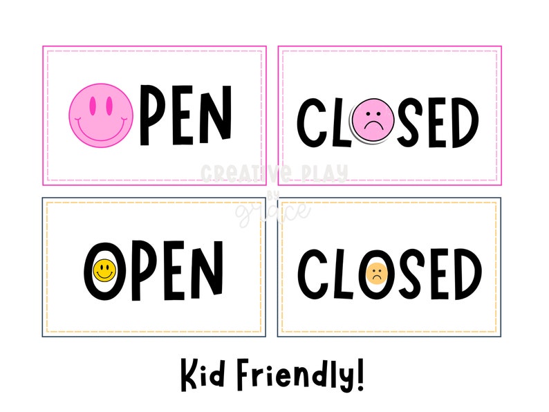 Pretend Play Open and Closed Signs Dramatic Play Resource, Pretend Play ...