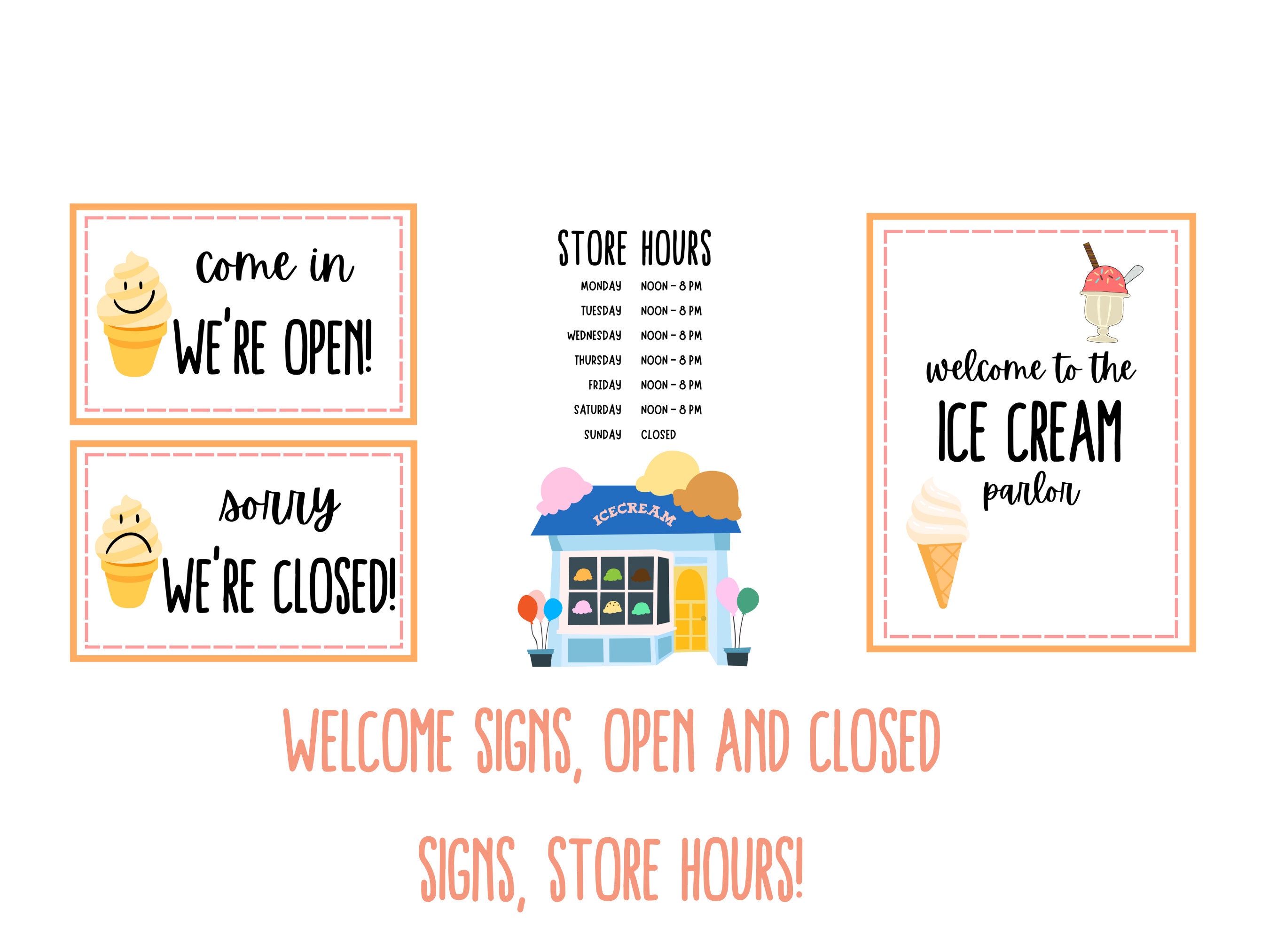 Ice Cream Parlor Dramatic Play, Pretend Play, Play Kit, Classroom ...