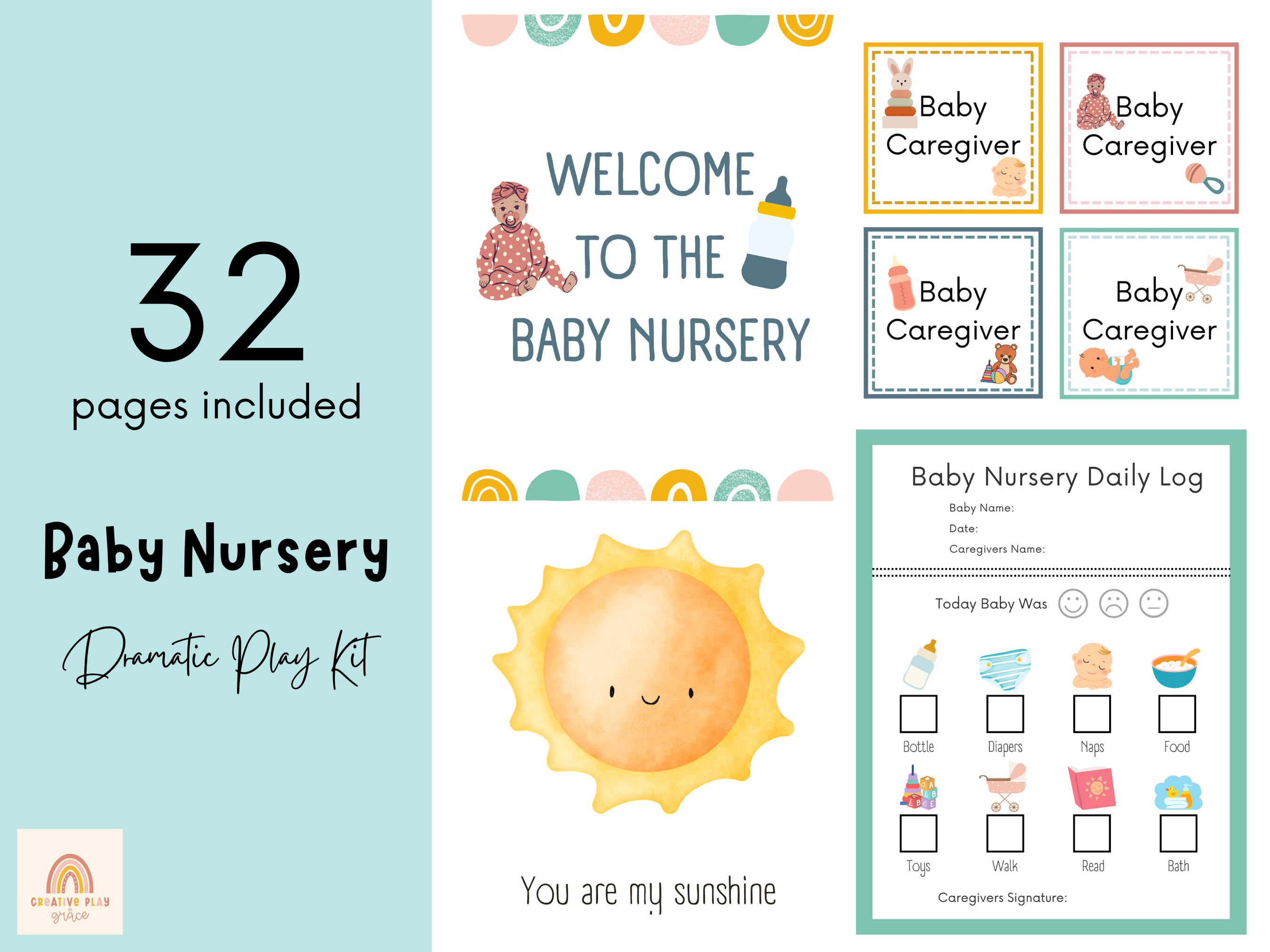 Baby Nursery Dramatic Play, Pretend Play, Play Kit, Classroom Dramatic ...