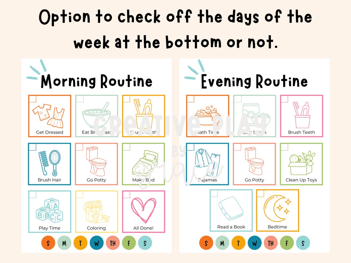 Simple Kids Editable Chore Chart, Routine Chart, Responsibilities, Kids ...