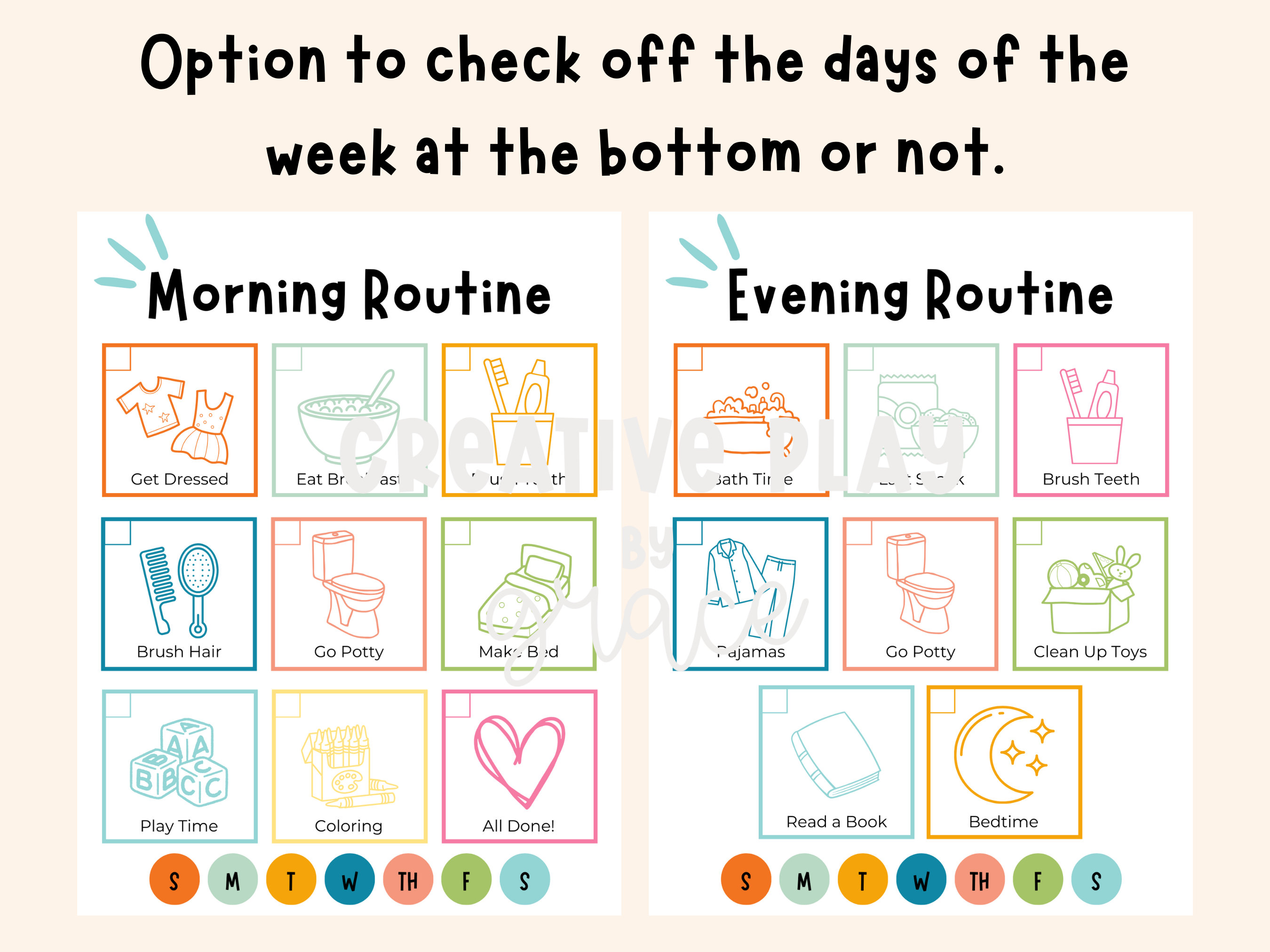 Simple Kids Editable Chore Chart, Routine Chart, Responsibilities, Kids ...