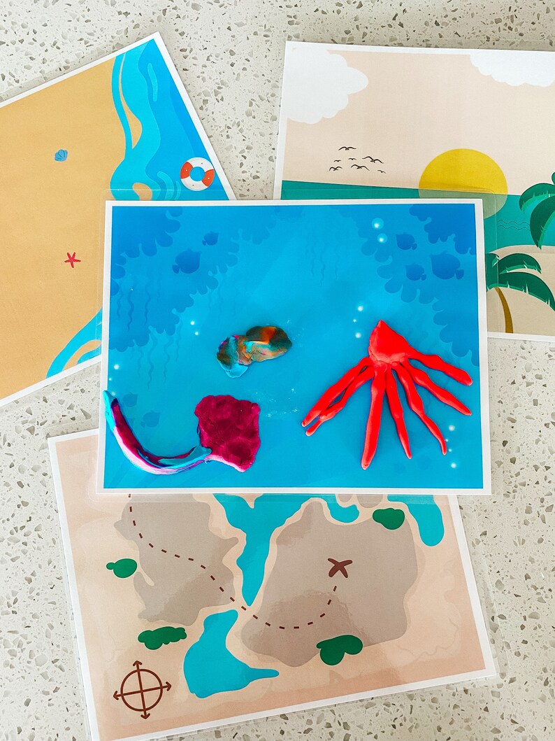 FUN Play Doh Mat/scenes | Visual Cards | Printable Play Doh Activities ...