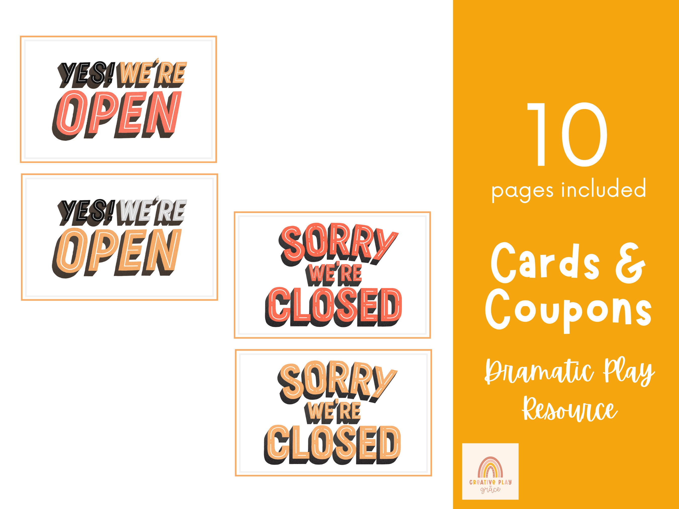 Pretend Play Open and Closed Signs - Dramatic Play Resource, Pretend ...