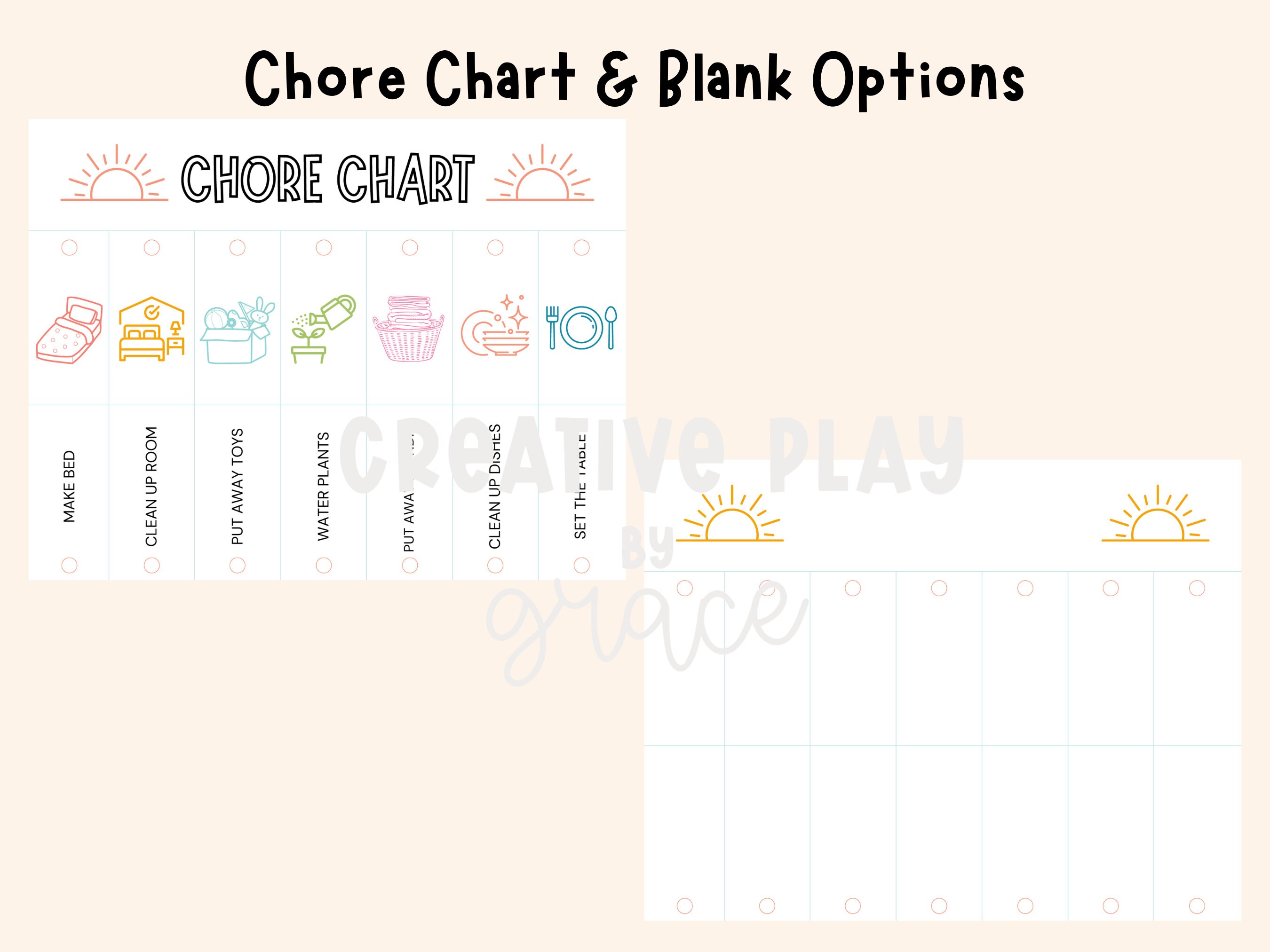 Kids Editable Chore Chart, Routine Chart, Responsibilities, Kids Flip ...