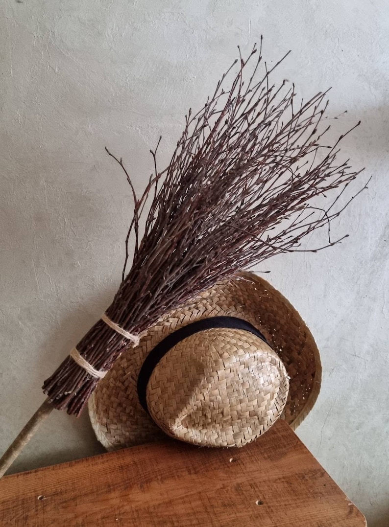 Real Birch Broom Natural Small Broom Decorative Broom Witch's Broom ...