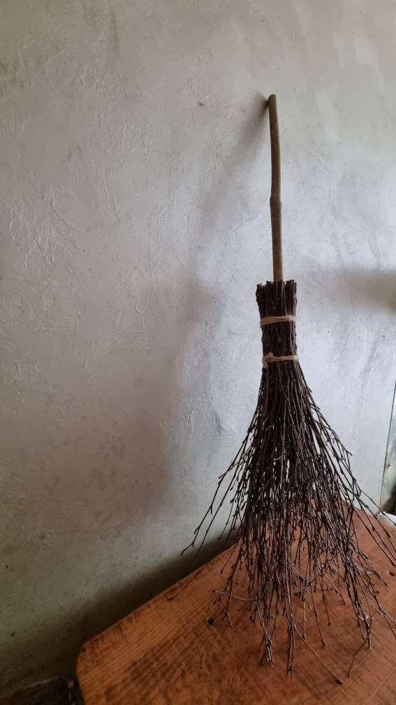 Real Birch Broom Natural Small Broom Decorative Broom Witch's Broom ...