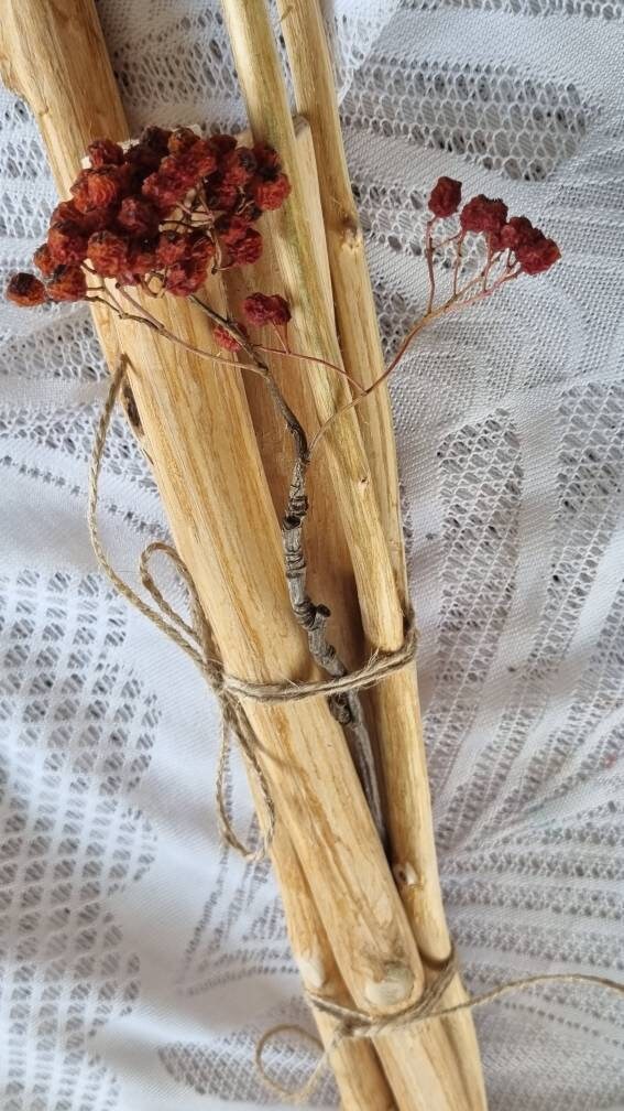 4 Natural Peeled Rowan Sticks or Rowan With Bark Wand Rowan - Etsy