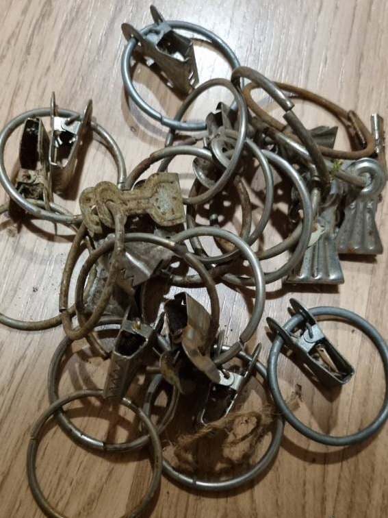 Set of 12 Vintage Rusty Metal Rings Pole Curtain Rings With - Etsy