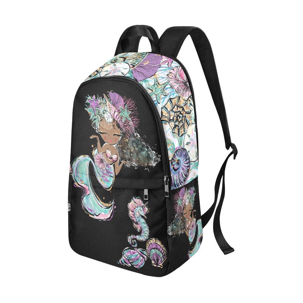 Custom Black Mermaid Backpack Free Shipping Within the US - Etsy