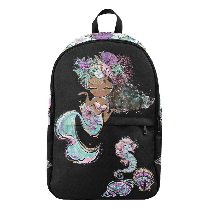 Custom Black Mermaid Backpack Free Shipping Within the US - Etsy