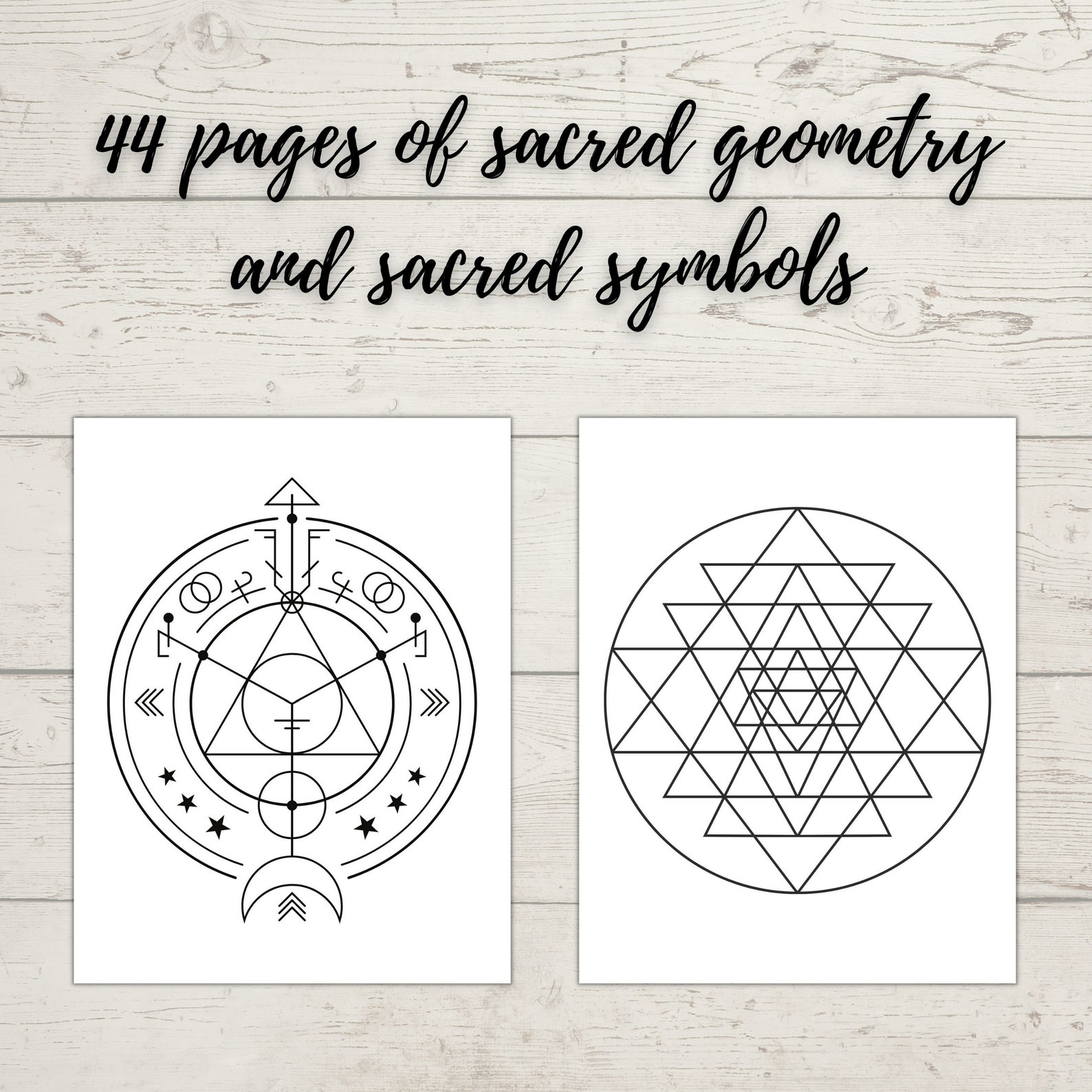 Sacred Geometry and Sacred Symbols Coloring Book PDF Digital | Etsy