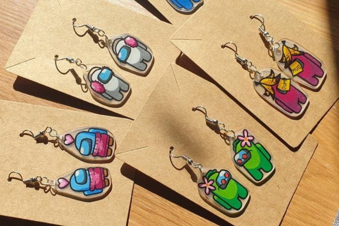Among Us Crewmate Earrings || Handmade || Customs Also Offered! - Etsy