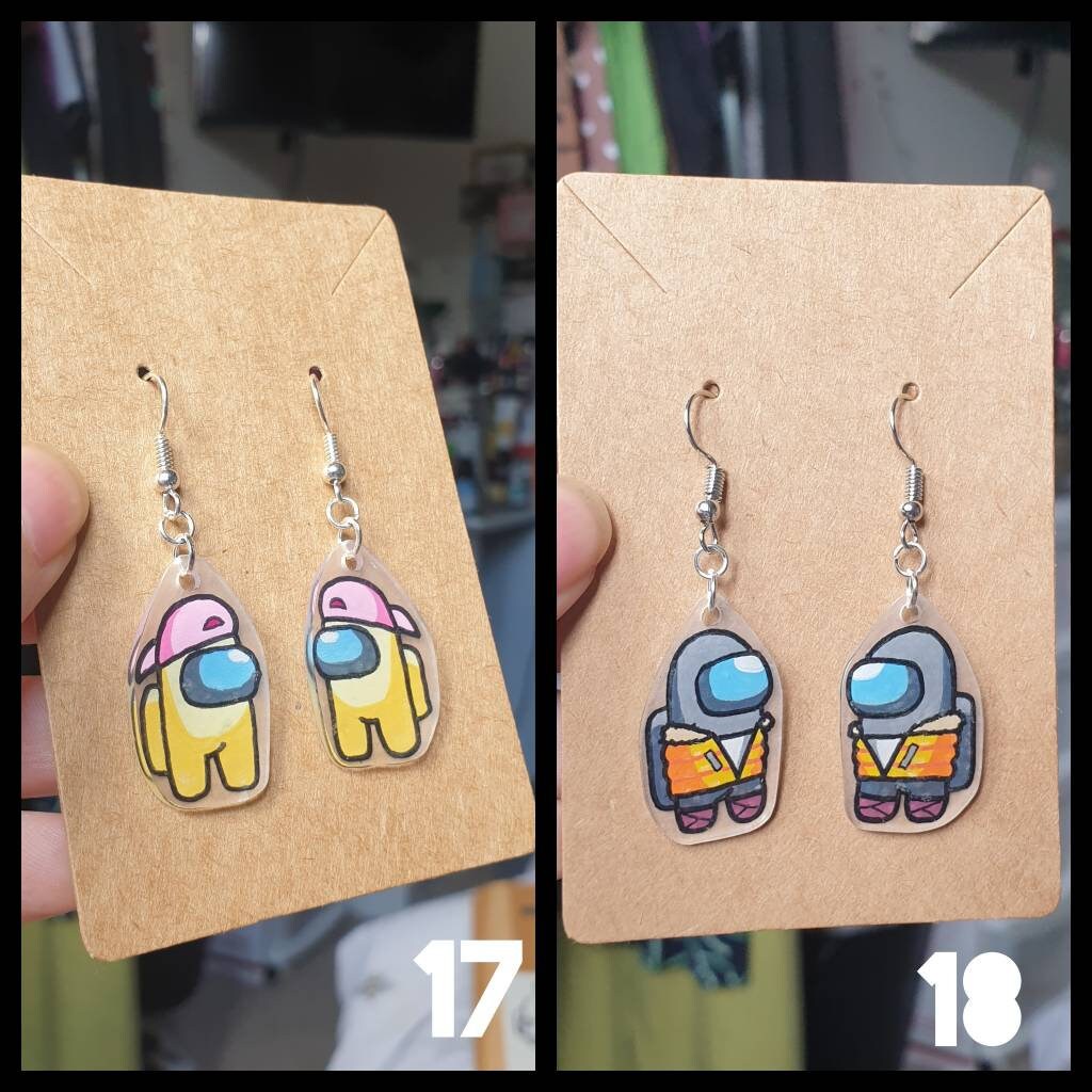 Among Us Crewmate Earrings || Handmade || Customs Also Offered! - Etsy