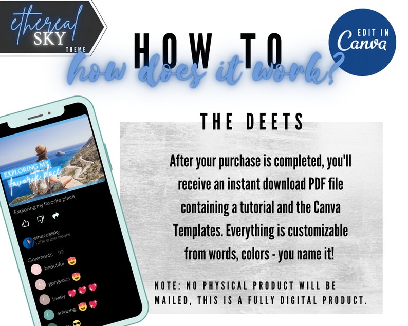 Blue Youtube Branding Kit Channel Art Intro and Outro - Etsy