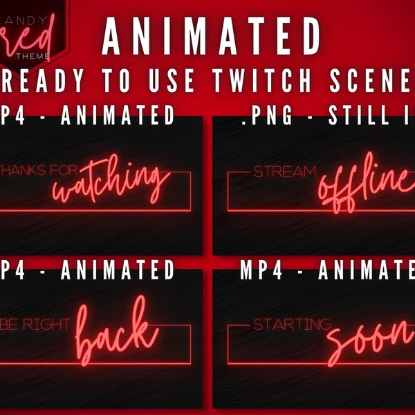Twitch Scenes Animated Red - Etsy