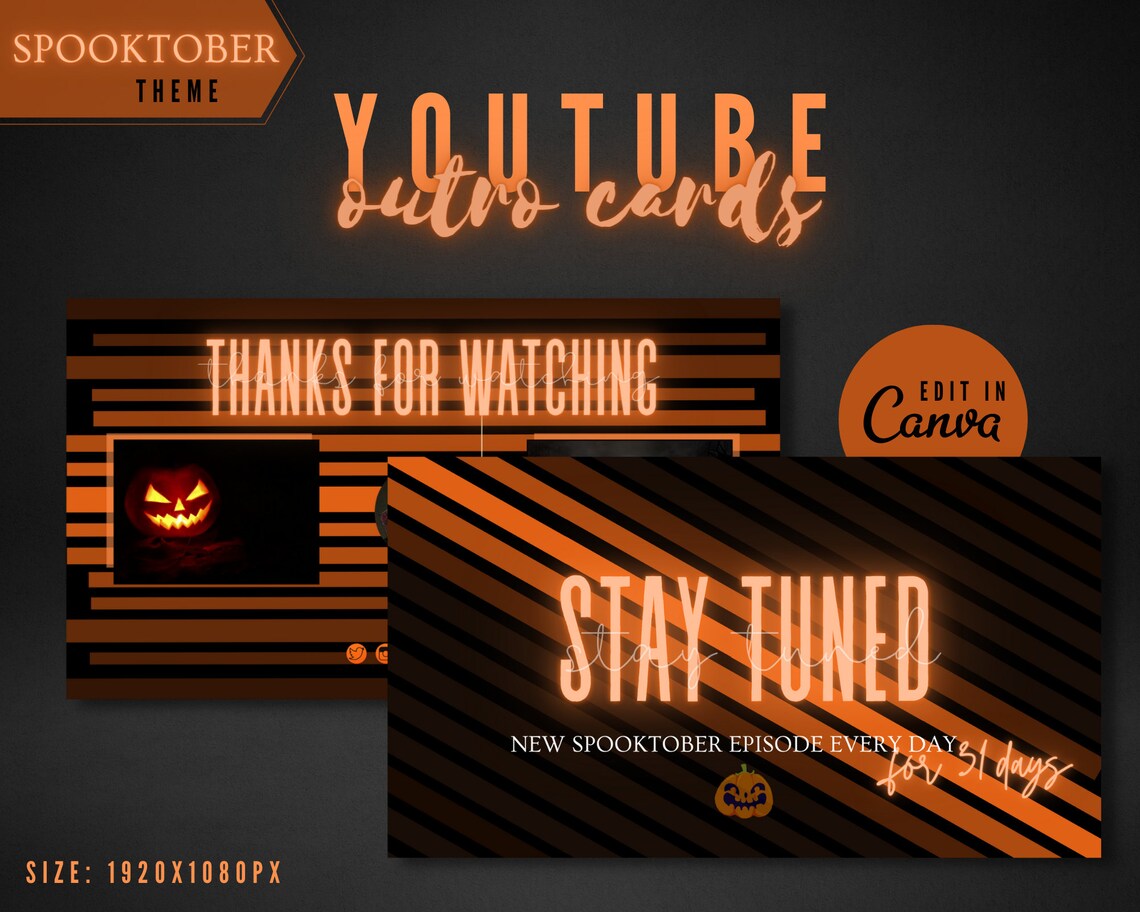 Youtube Channel Kit Spooktober Branding Kit With Banner - Etsy