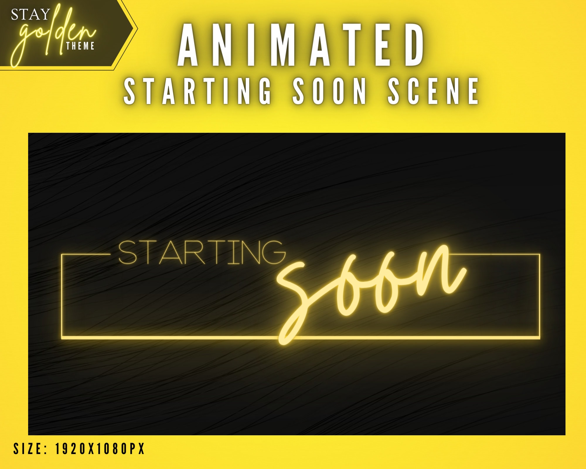 Animated Neon Twitch Streaming Scenes - Screen Pack - Starting Soon, Be ...