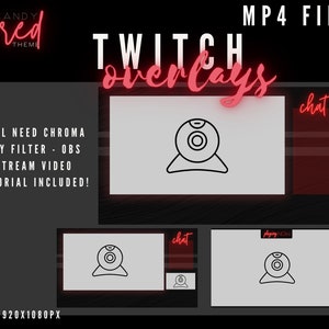 Neon Black & Red Animated Twitch Streaming Package - Labels, Panels, Starting Soon, BRB, Offline ...