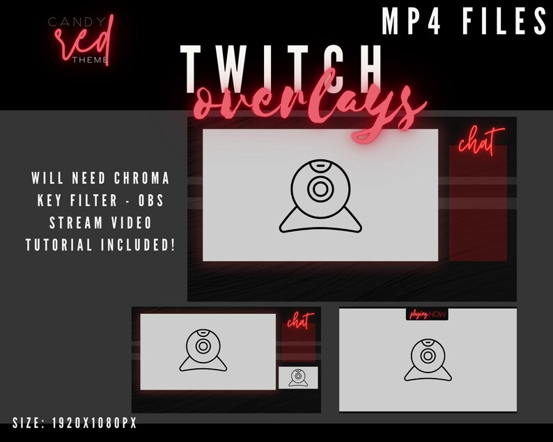 Neon Black & Red Animated Twitch Streaming Package - Labels, Panels ...
