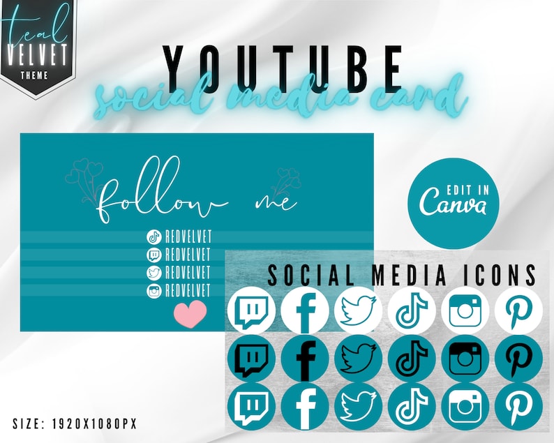 Youtube Channel Kit Teal & White Branding Kit With Banner - Etsy