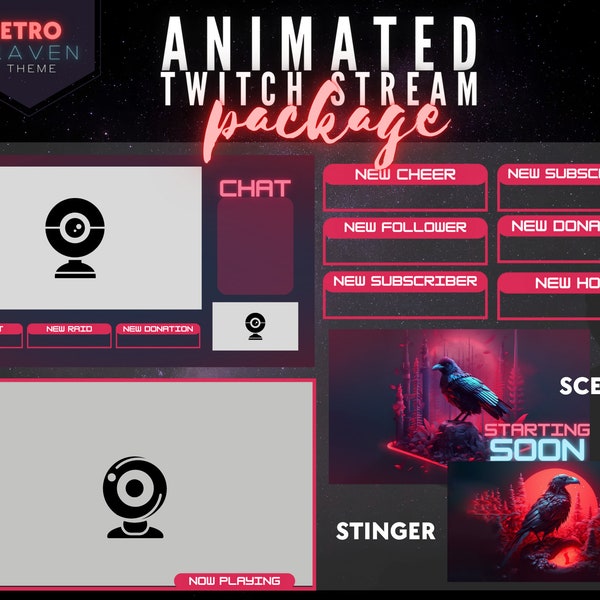 Raven Stream Overlay Package - Etsy