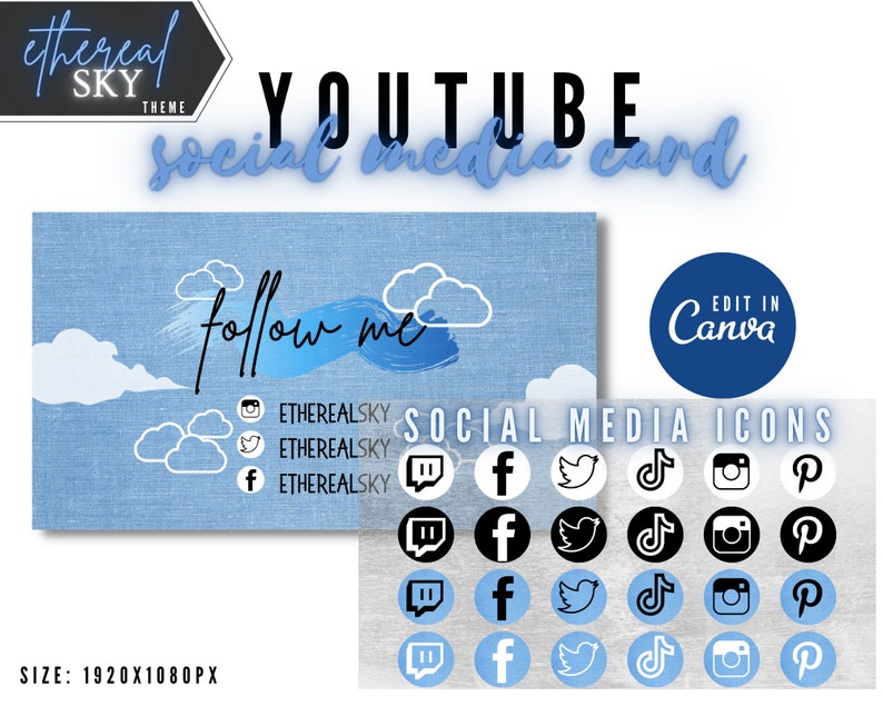 Blue Youtube Branding Kit Channel Art Intro and Outro - Etsy