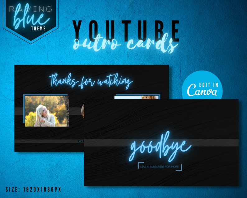Youtube Channel Kit - Neon - Branding Kit With Banner, Intro, Outro ...