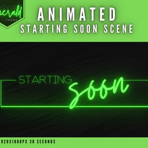 Animated Neon Green Twitch Streaming Scenes - Screen Pack - Starting ...