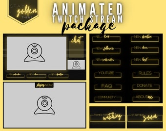 Soft Blush Neon Light Animated Twitch Streaming Package Labels, Panels, Starting Soon, BRB ...