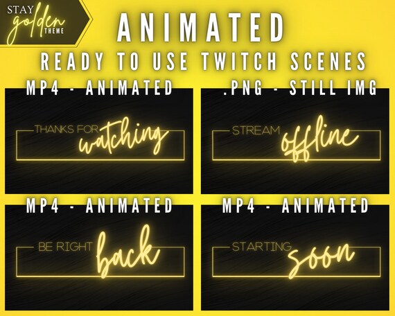 Animated Neon Twitch Streaming Scenes Screen Pack Starting - Etsy
