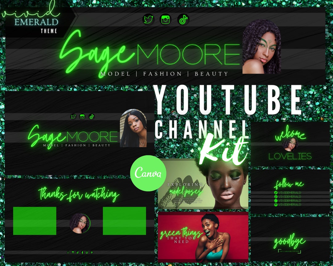 Youtube Channel Kit - Neon - Branding Kit With Banner, Intro, Outro ...