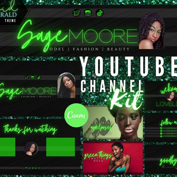 Green Youtube Banner - Etsy
