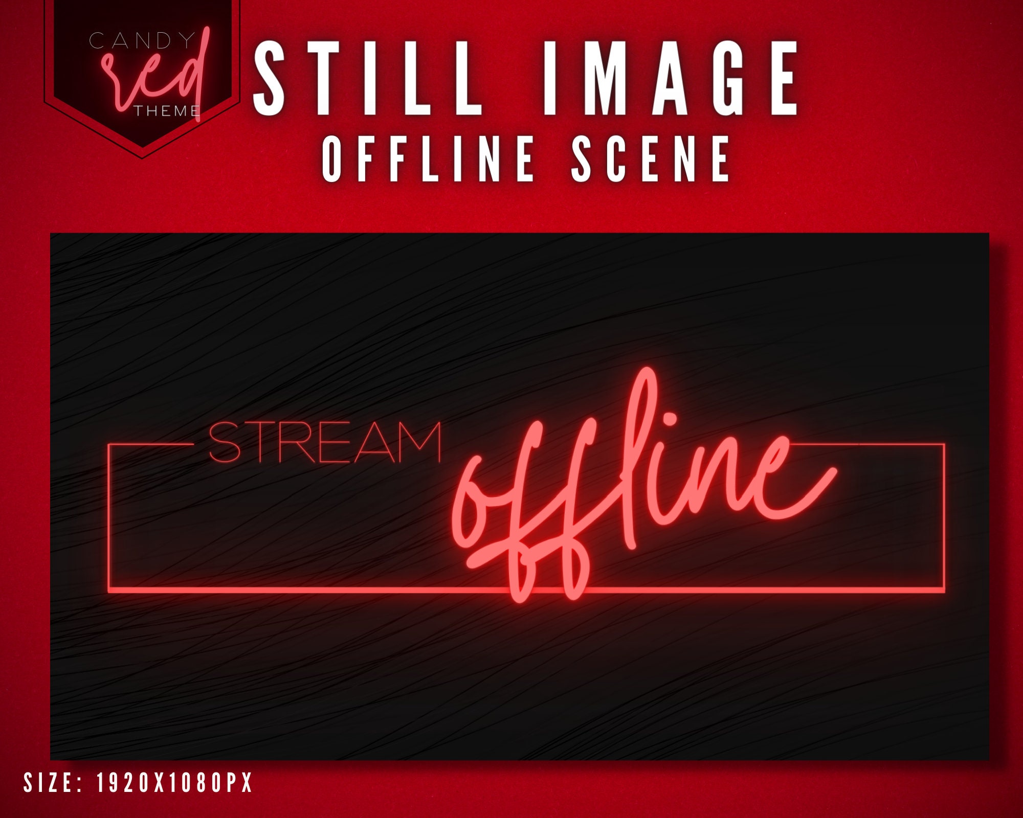 Animated Neon Red Twitch Streaming Scenes - Screen Pack - Starting Soon ...