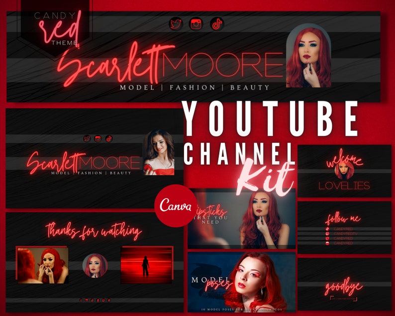 Youtube Channel Kit - Neon - Branding Kit With Banner, Intro, Outro ...