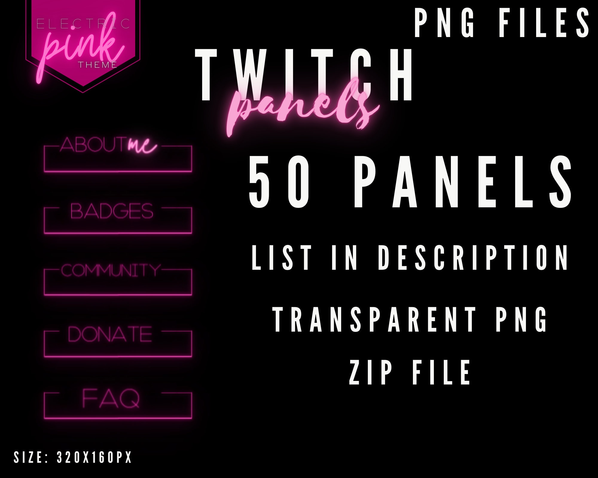 Neon Black and Pink Animated Twitch Streaming Package - Alerts, Panels ...