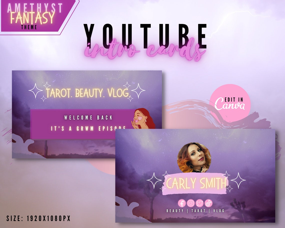Vlogger - Youtube Channel Kit - Social Media Card - Branding Kit With ...