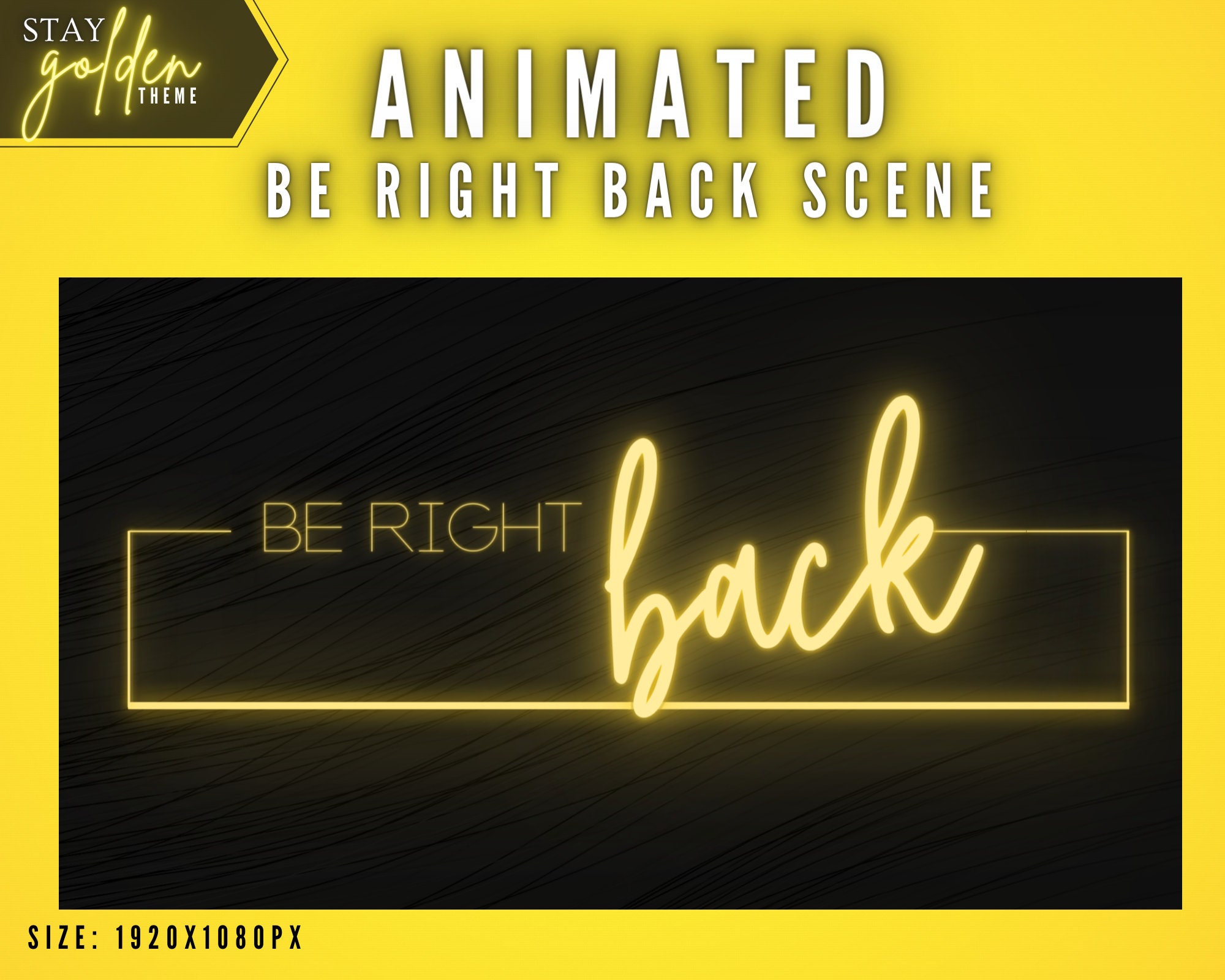 Animated Neon Twitch Streaming Scenes - Screen Pack - Starting Soon, Be ...