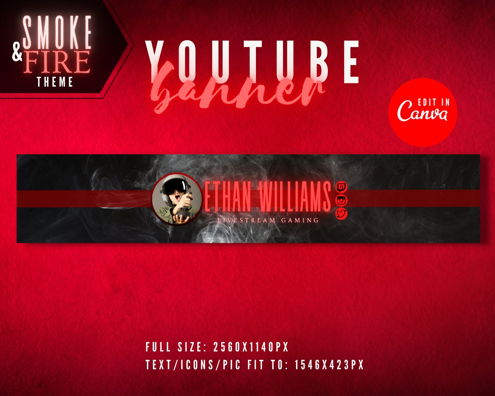 Gamer Youtuber Branding Kit - Youtube Channel Art for Gaming - Red ...