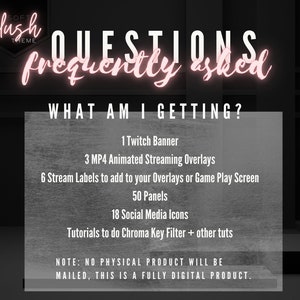 Soft Blush Neon Light Animated Twitch Streaming Package - Labels, Panels, Starting Soon, BRB ...