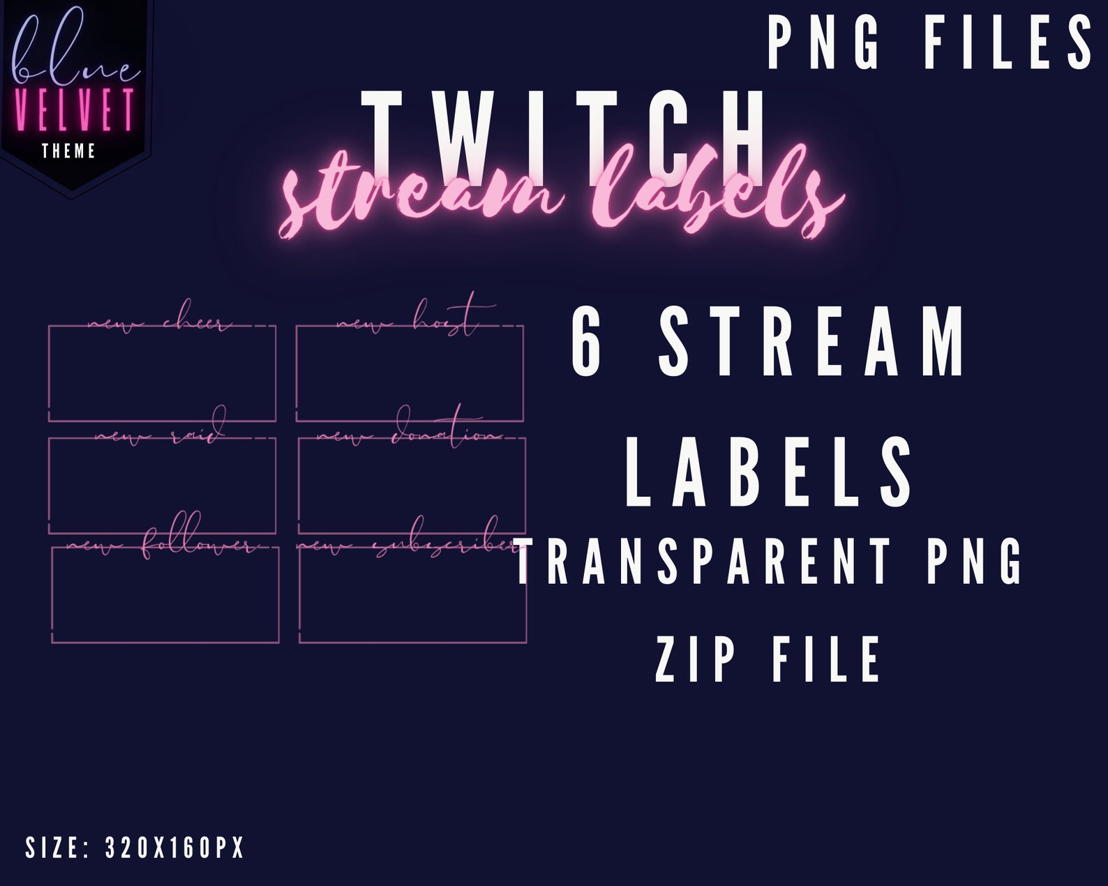 Blue Velvet Pink Animated Twitch Streaming Package Alerts - Etsy