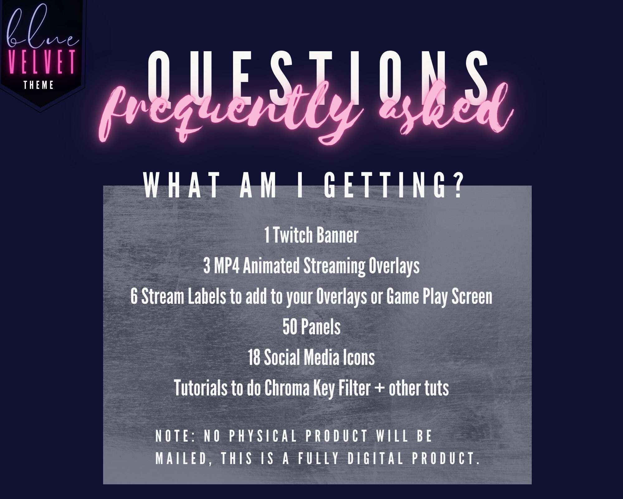 Blue Velvet Pink Animated Twitch Streaming Package - Alerts, Panels ...