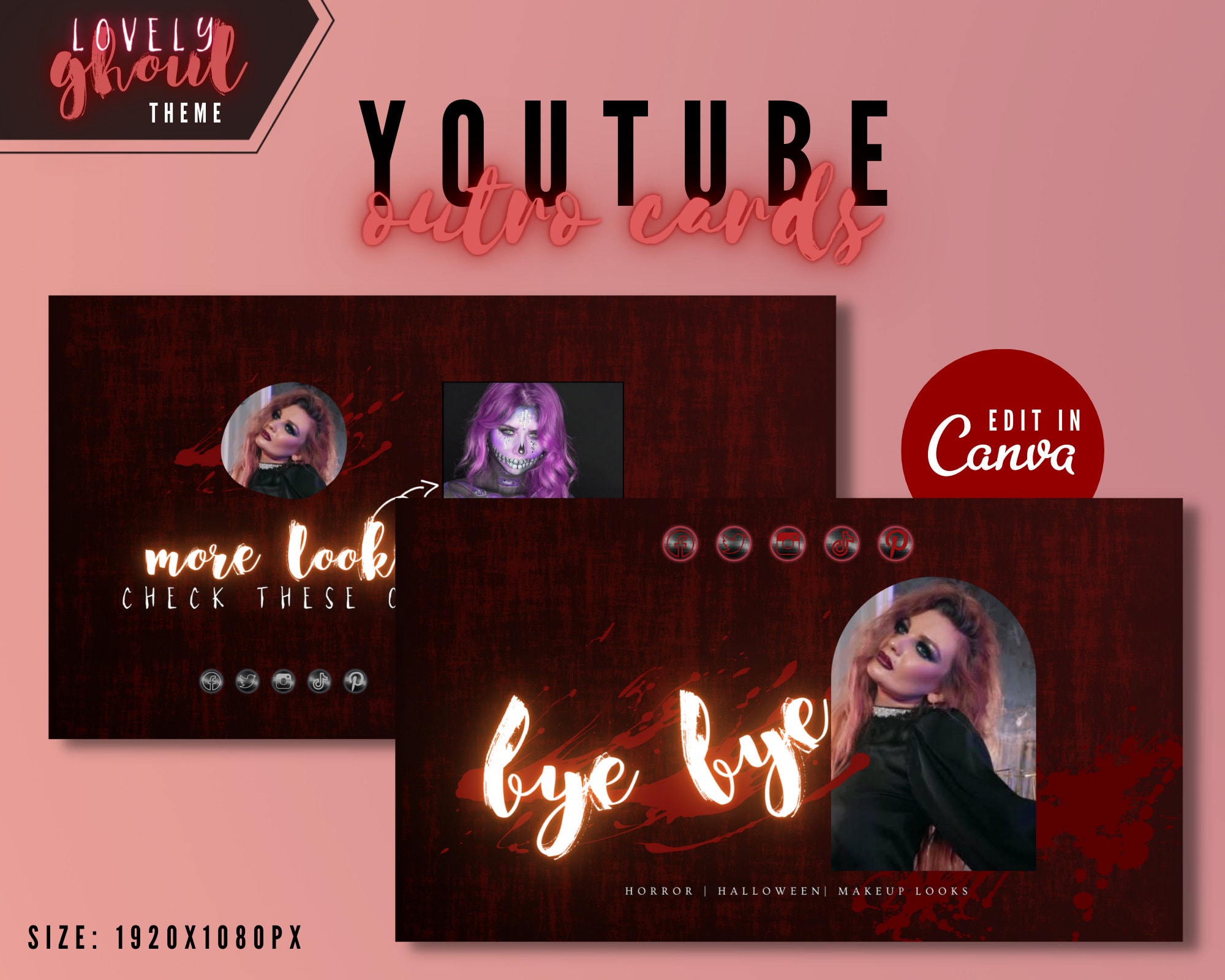 Youtube Intro Horror - Dark Theme Branding Channel Kit - Red, Goth ...