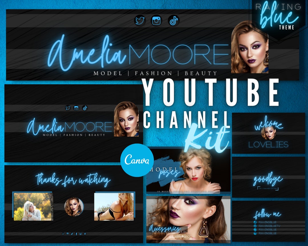 Youtube Channel Kit - Neon - Branding Kit With Banner, Intro, Outro ...
